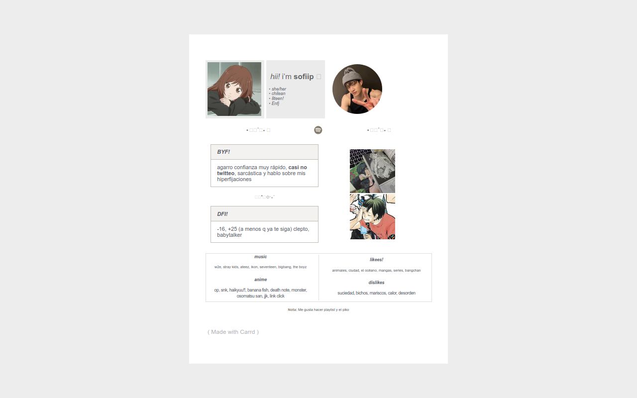 sofi’s carrd